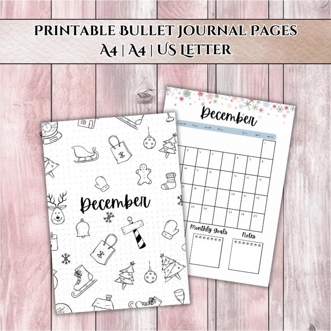 Printable December Cover Page Printable December Calendar Journal Title ...