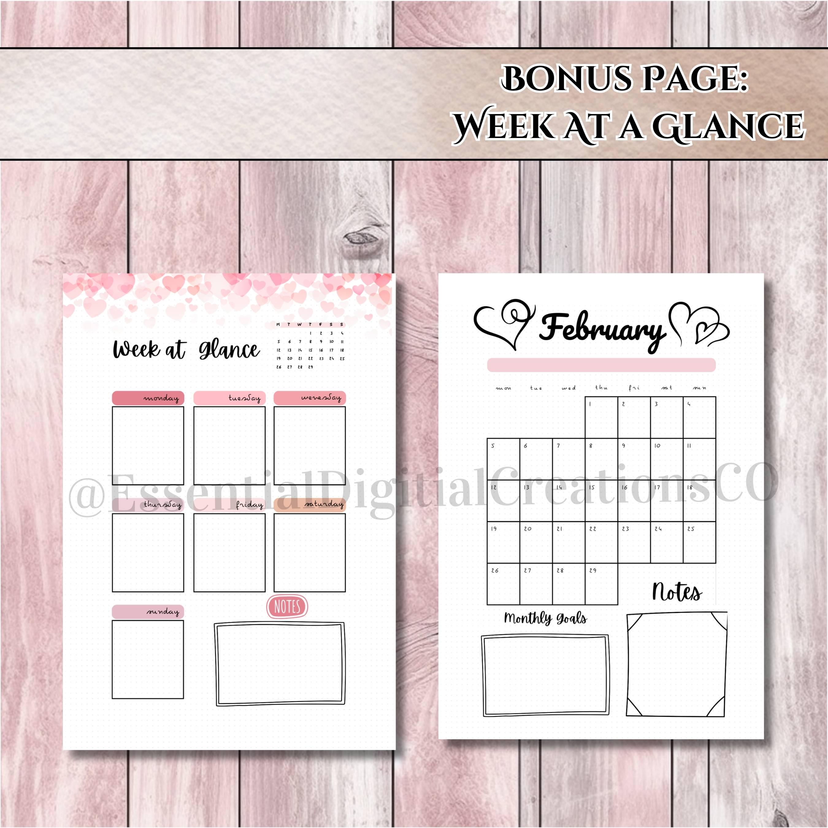 Printable February Cover Page Printable February Calendar Journal Title ...