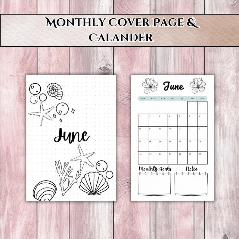 Printable June Cover Page Printable June Calendar Journal Title Page ...