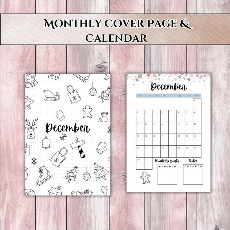 Printable December Cover Page Printable December Calendar Journal Title ...