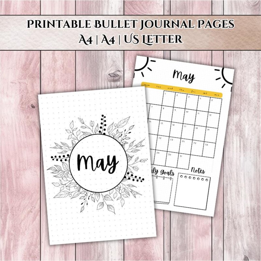 Printable May Cover Page Printable May Calendar Journal Title Page and ...