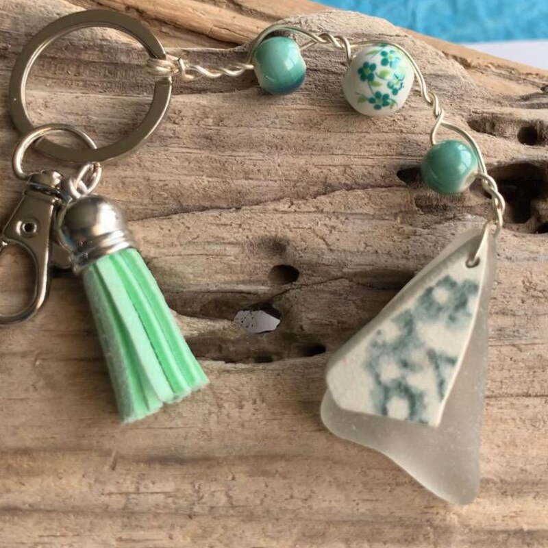 Sea Glass Keychain - Etsy