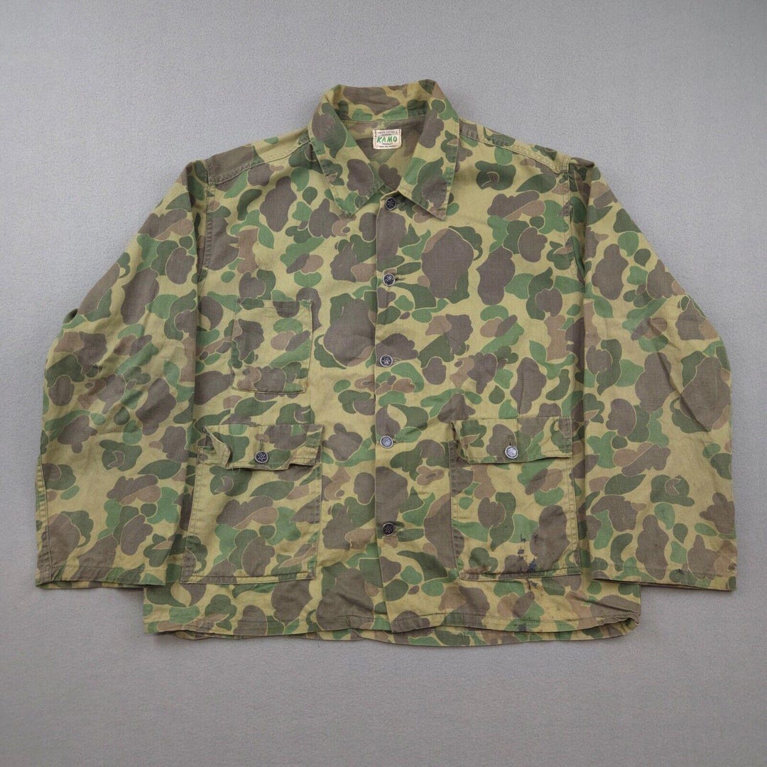 Vintage 60s Kamo 13-star Button Duck Hunting Camo Jacket Mens L US Army ...