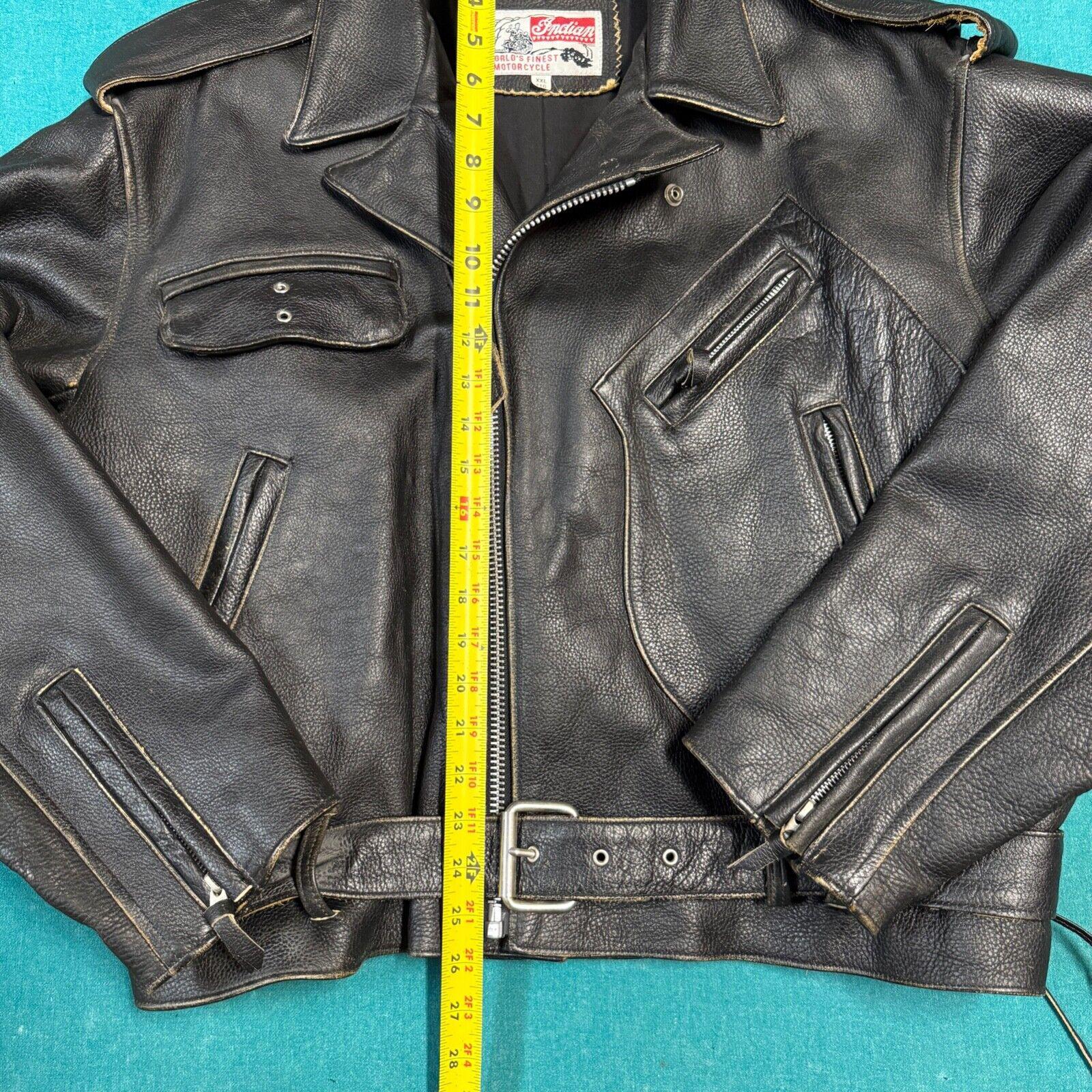 Vintage 1980s Indian Motorcycle Black Leather Riding Jacket 2XL Archive ...