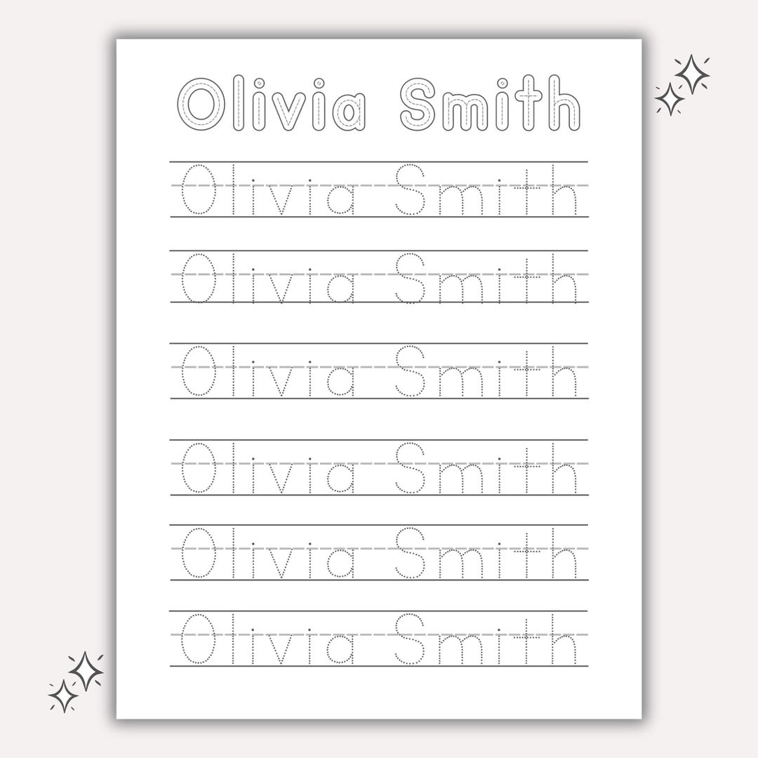 Custom Pre-k Name Tracing Worksheet for Preschool Writing Practice ...