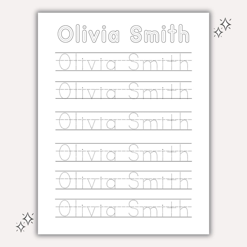 Custom Pre-k Name Tracing Worksheet for Preschool Writing Practice ...