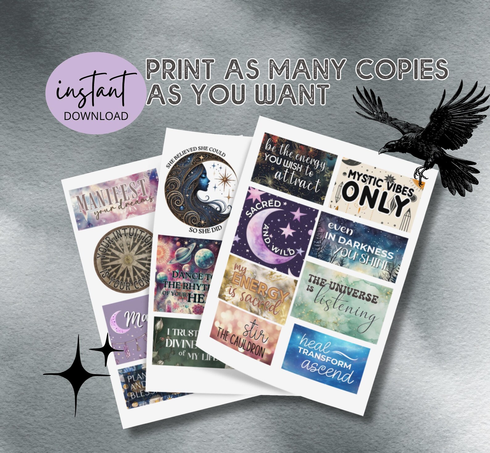 Witchy Vision Board Kit: Gothic Goddess Manifestation Mood Board Spells ...