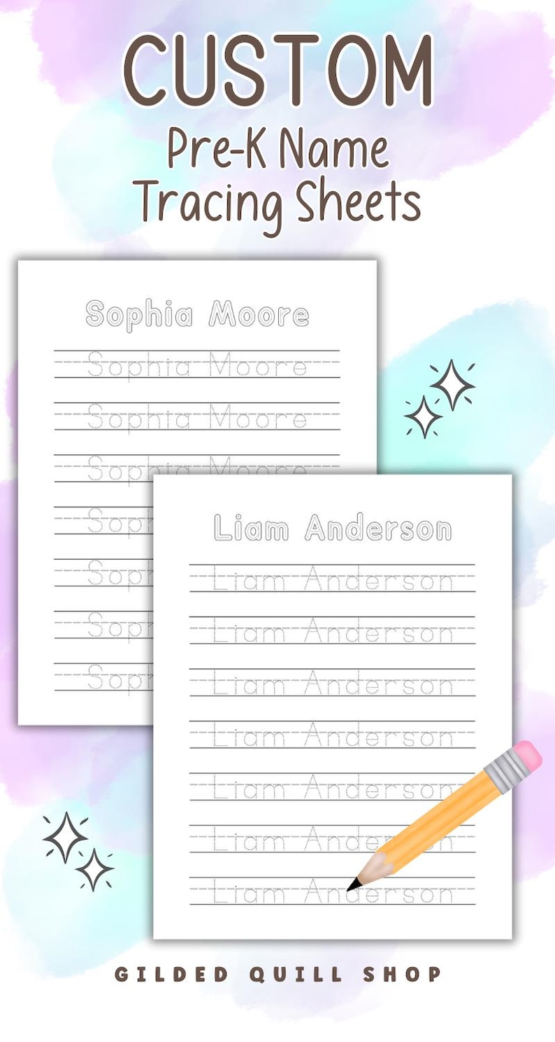 Custom Pre-k Name Tracing Worksheet for Preschool Writing Practice ...