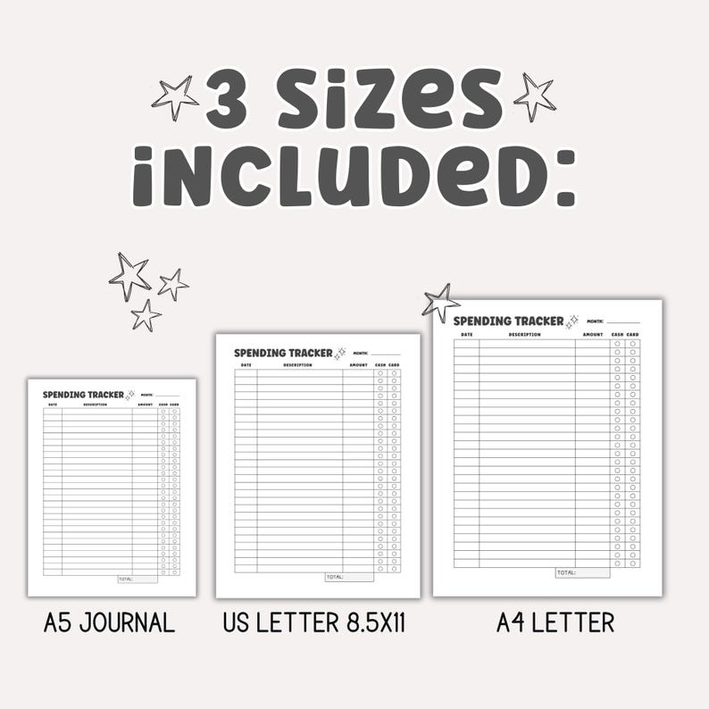 Printable Spending Tracker for Monthly Budget Expense Tracker Spending ...