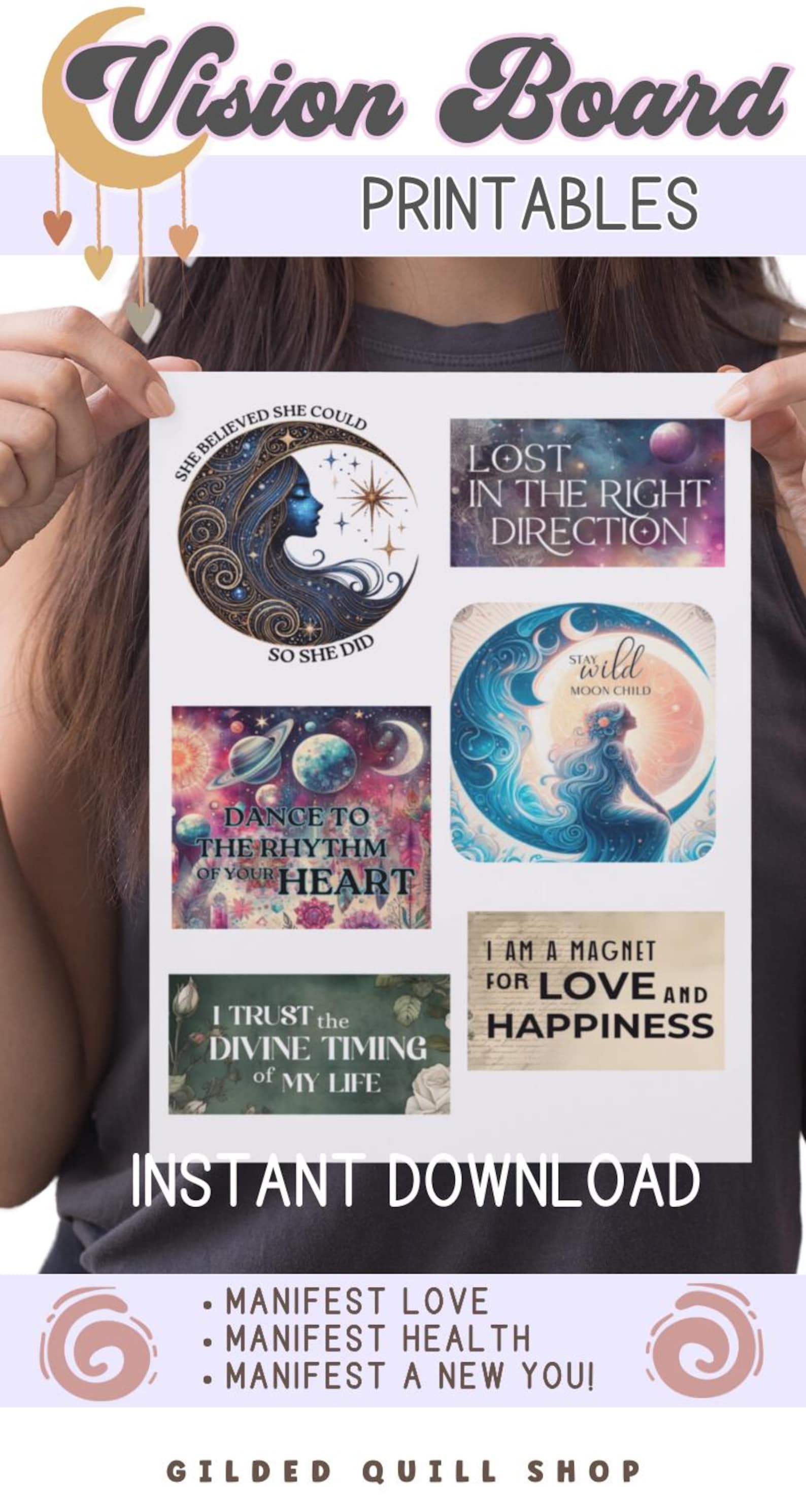 Witchy Vision Board Kit: Gothic Goddess Manifestation Mood Board Spells ...
