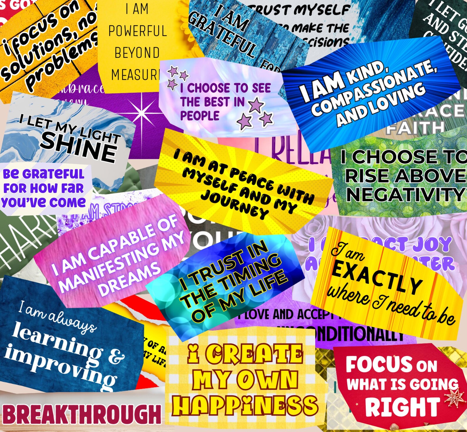 Positive Affirmations Vision Board Kit: Manifestation Ritual (digital ...