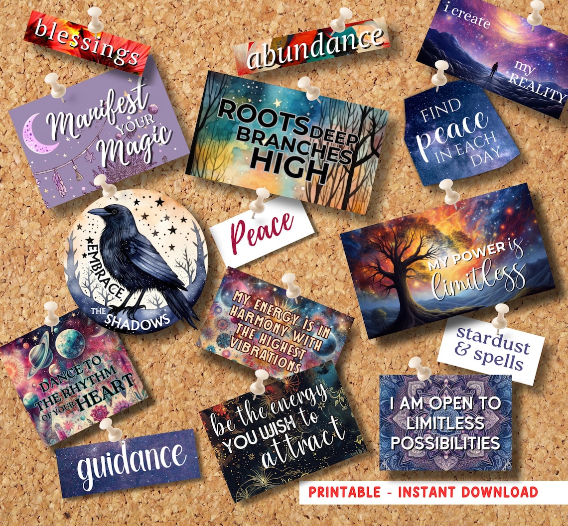 Witchy Vision Board Printable Kit: Gothic Goddess Manifestation ...