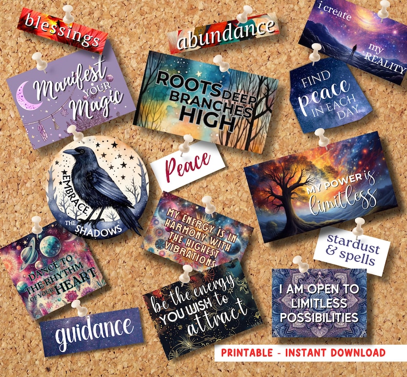 Witchy Vision Board Kit: Gothic Goddess Manifestation Mood Board Spells ...