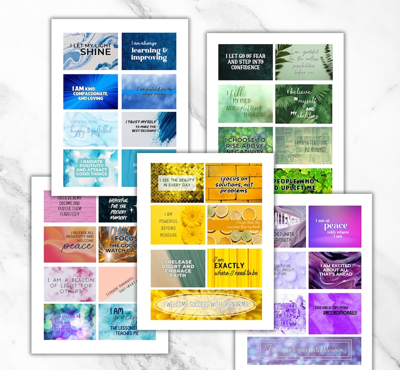 Positivity Vision Board Printable Kit Manifestation Ritual Mood Board ...