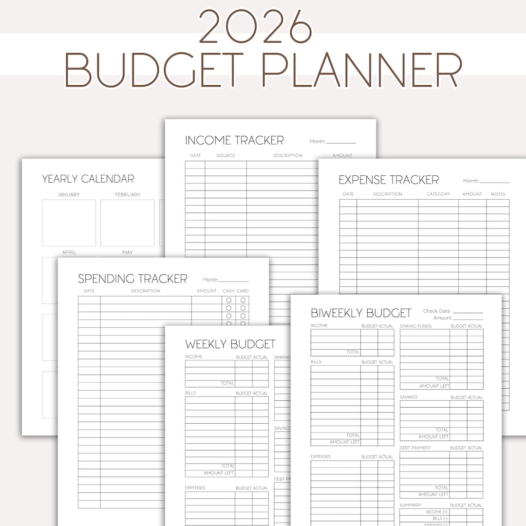2026 Printable Budget Planner: Weekly Monthly Yearly Trackers (PDF ...