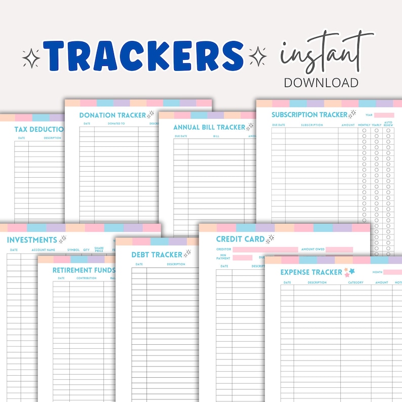 Budget Planner Printable Worksheets for Bullet Journal Monthly Budget ...