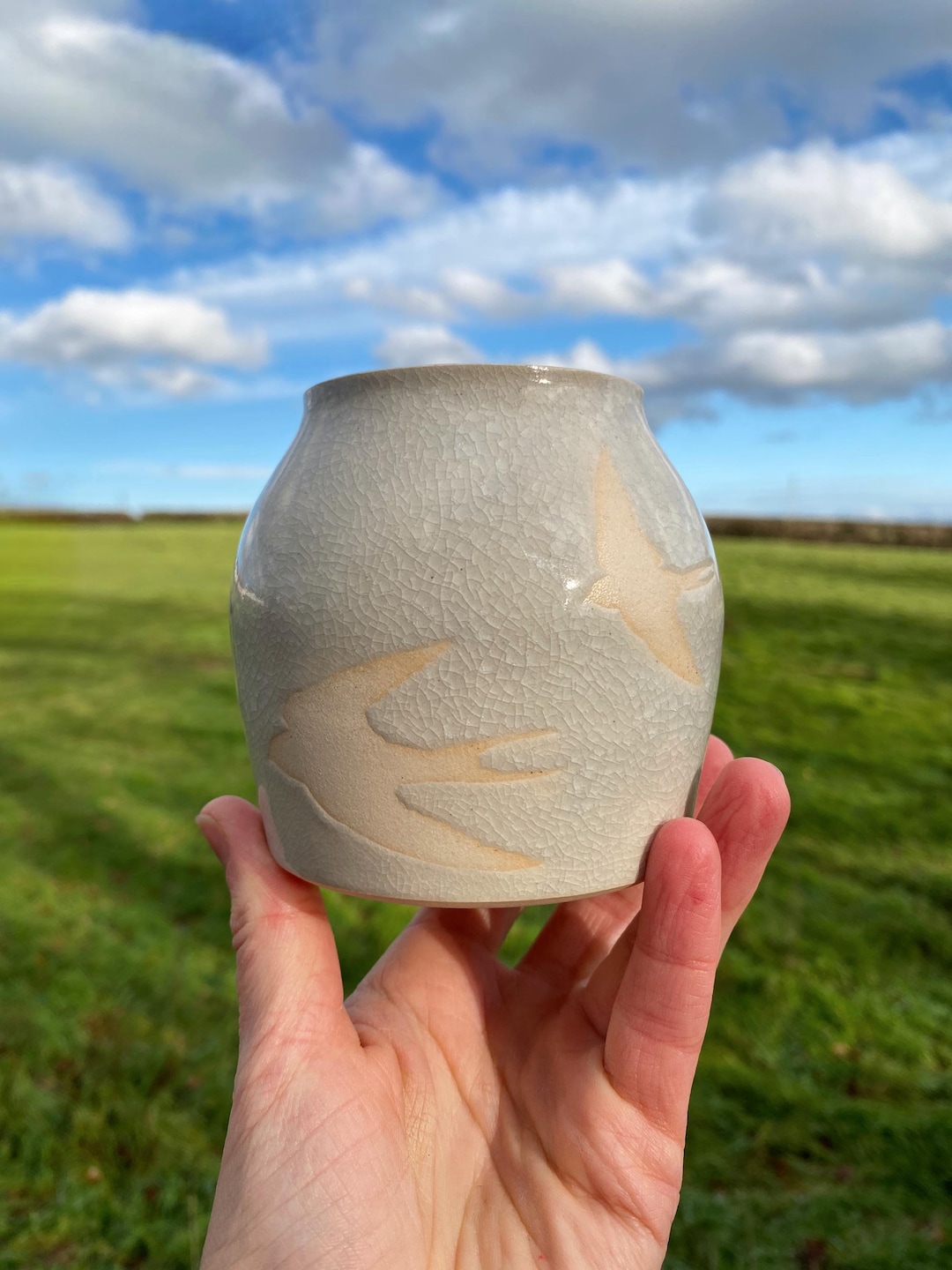 Handmade, Hand Thrown Swallow Vase/vessels - Hand Designed Bird ...