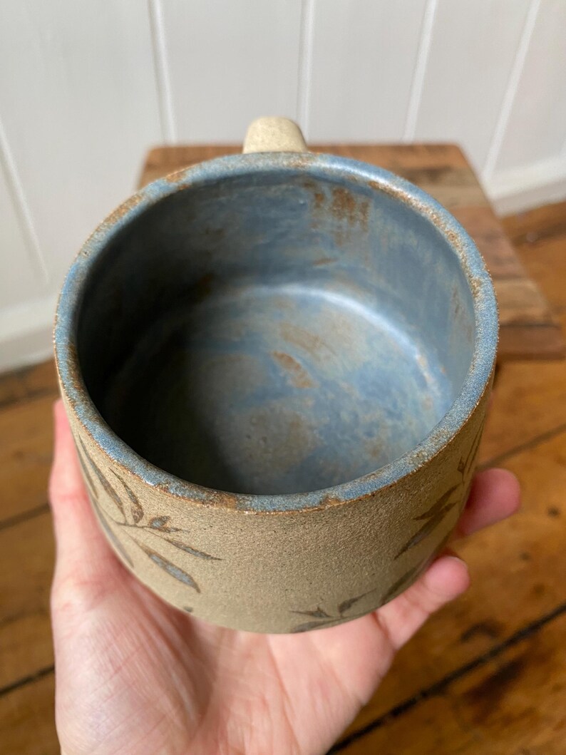 Handmade Ceramic 9oz Mugs - Hand Throw, Hand Drawn, Botanical Leaf ...