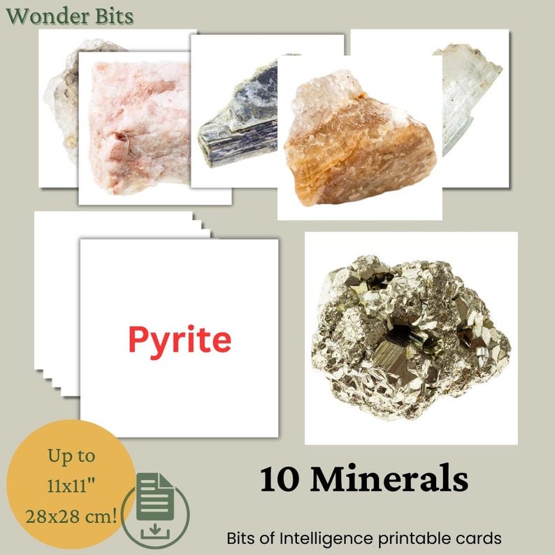 Mineral Flashcards: Educational Learning Cards for Kids (PDF & PNG) - Etsy
