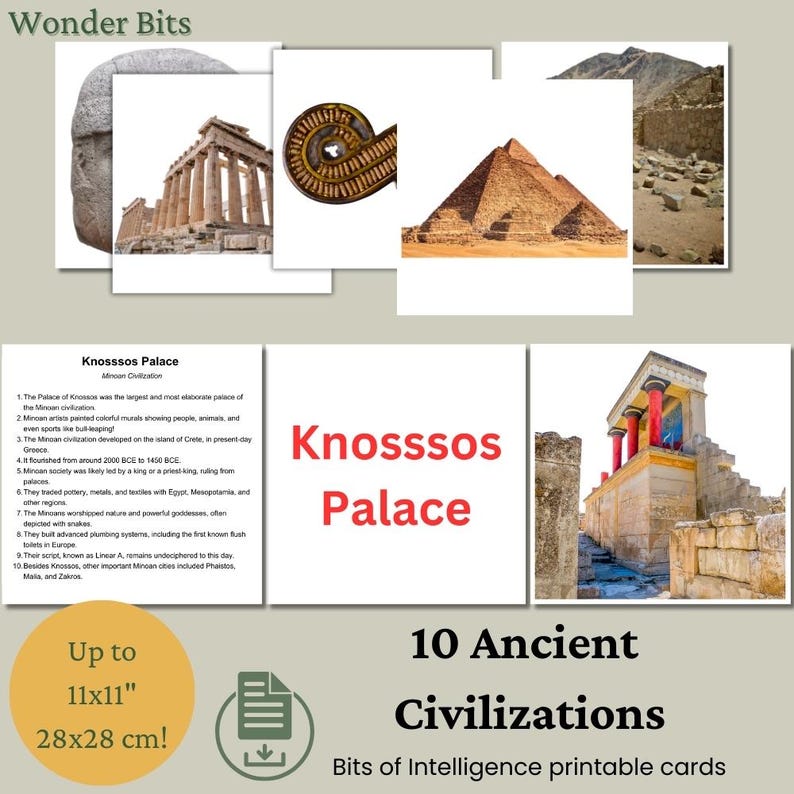 Ancient Civilizations Flashcards: Educational History Cards (digital ...