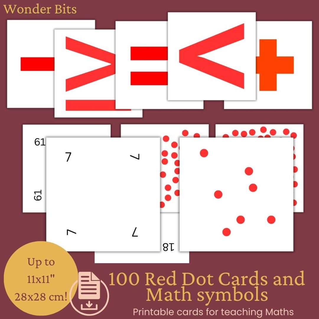 Doman Red Dot Flashcards for Early Math Learning | Glenn Doman Inspired ...