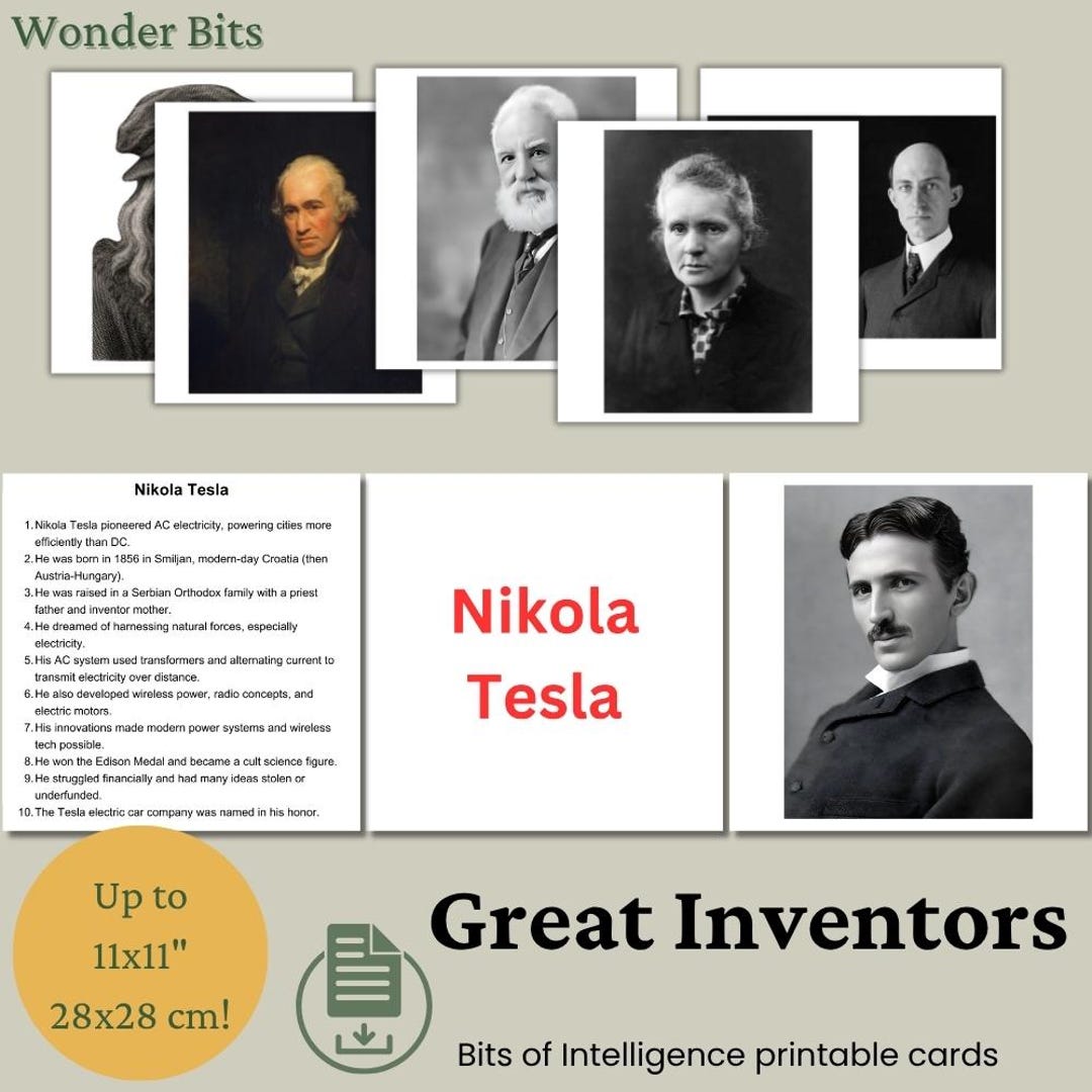Great Inventors | Early Learning Flashcards for Kids (montessori ...
