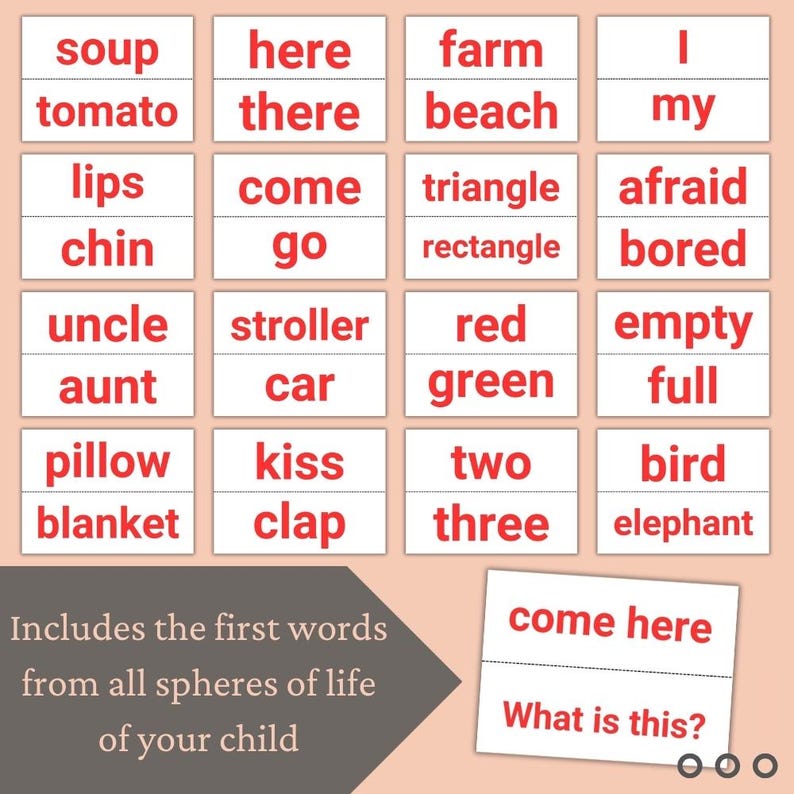 Red Word Flashcards: Early Learning Set I Glenn Doman Inspired (PDF ...