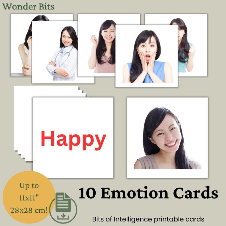 Tarjetas didácticas de emociones para niños / Tarjetas de aprendizaje ...