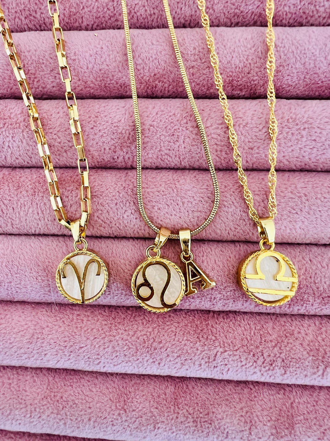 Zodiac Necklace Initial Necklace Aries Pisces Taurus Zodiac Gift ...