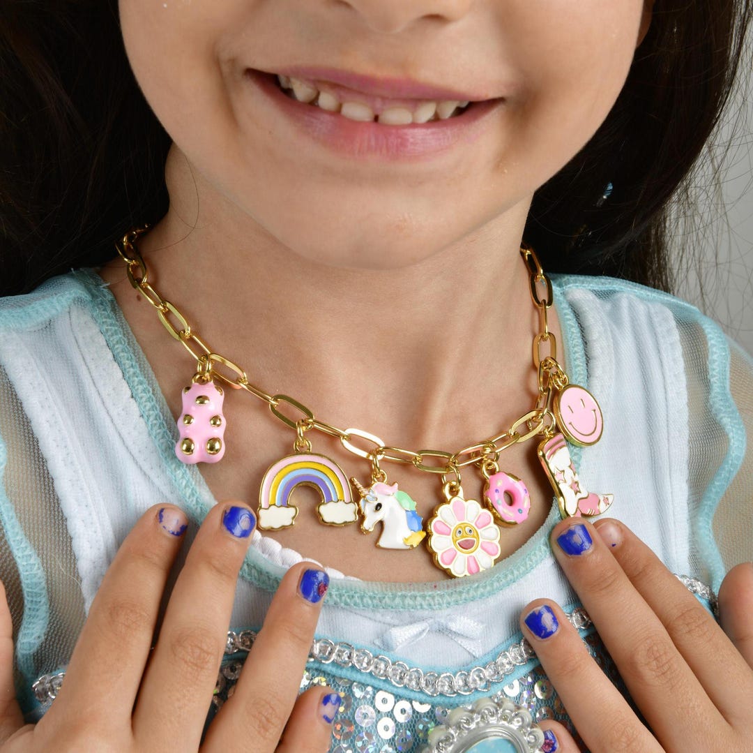 Custom Charm Necklace for Girls: Initial Pendant, Toddler Jewelry - Etsy