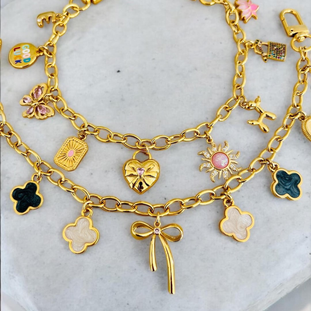 Custom Bag Charm,gold Purse Chain With Multi Charm,build Your Own Bag ...