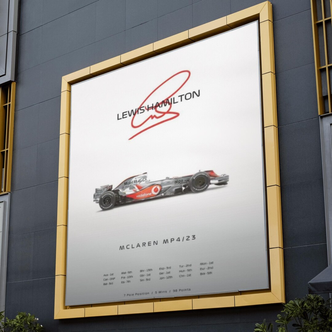 Lewis Hamilton Mclaren F1 Team Poster, Formula 1 Wall Art, Mclaren ...