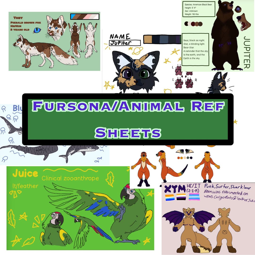 Fursona/animal Ref Sheets - Etsy