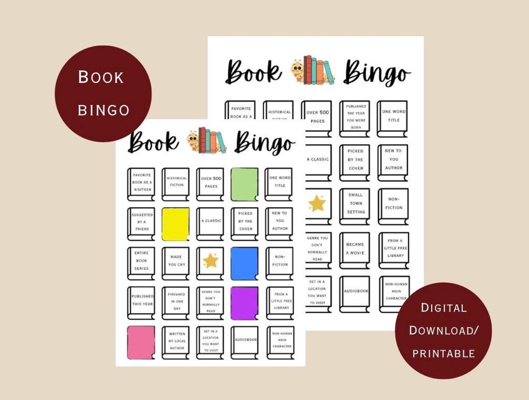 Book Bingo Reading Challenge (digital Download) - Etsy