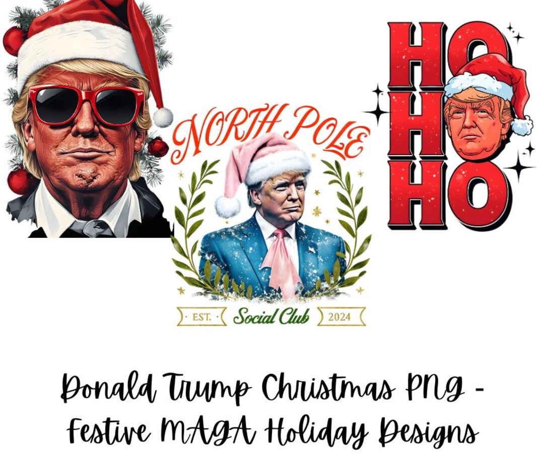 Donald Trump Christmas PNG Festive MAGA Holiday Designs - Etsy