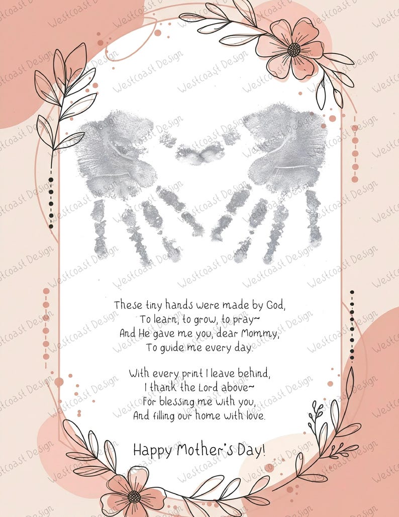 Mother’s Day Handprint Craft Printable | Christian Poem Keepsake for ...
