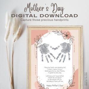 Mother’s Day Handprint Craft Printable | Christian Poem Keepsake for ...