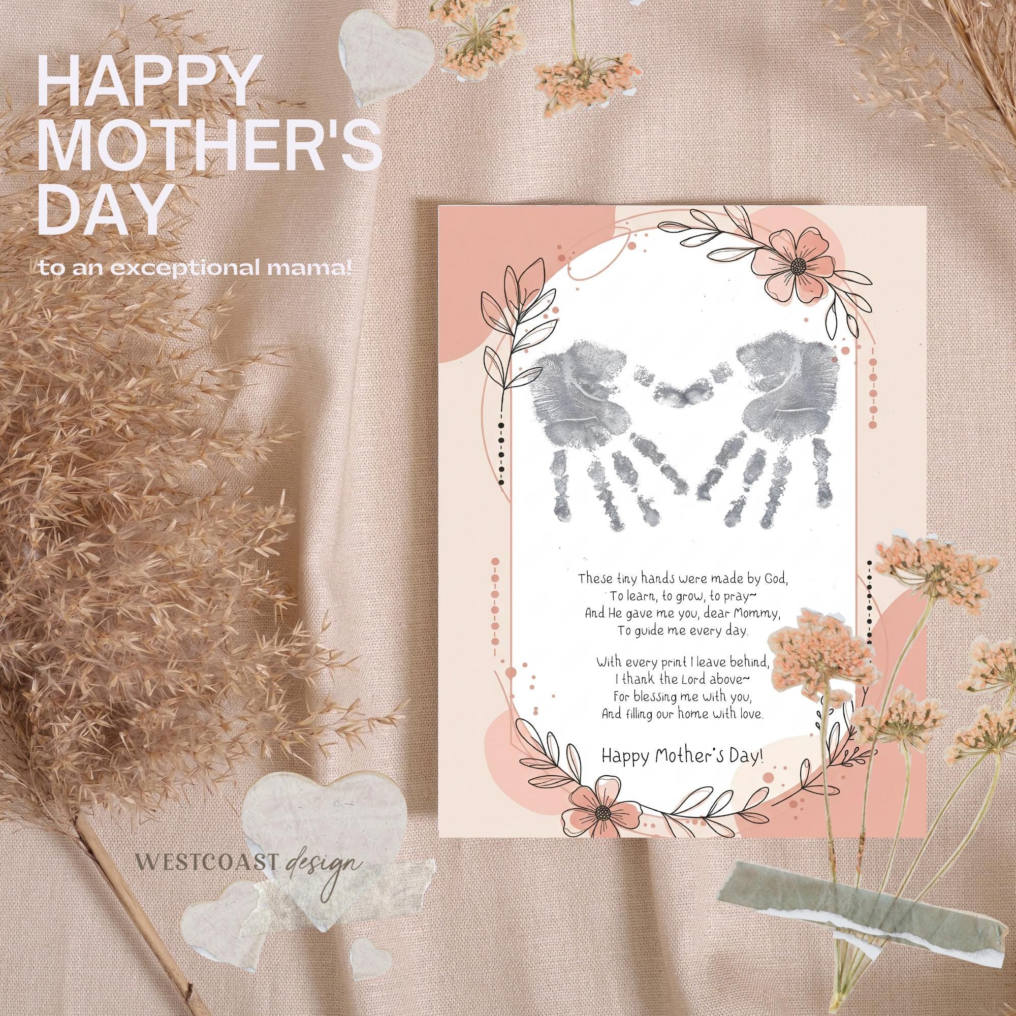 Mother’s Day Handprint Craft Printable | Christian Poem Keepsake for ...