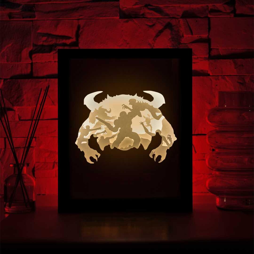 Doom Paper Cut Lightbox Fan Art Night Light Personalized Geek Gift ...
