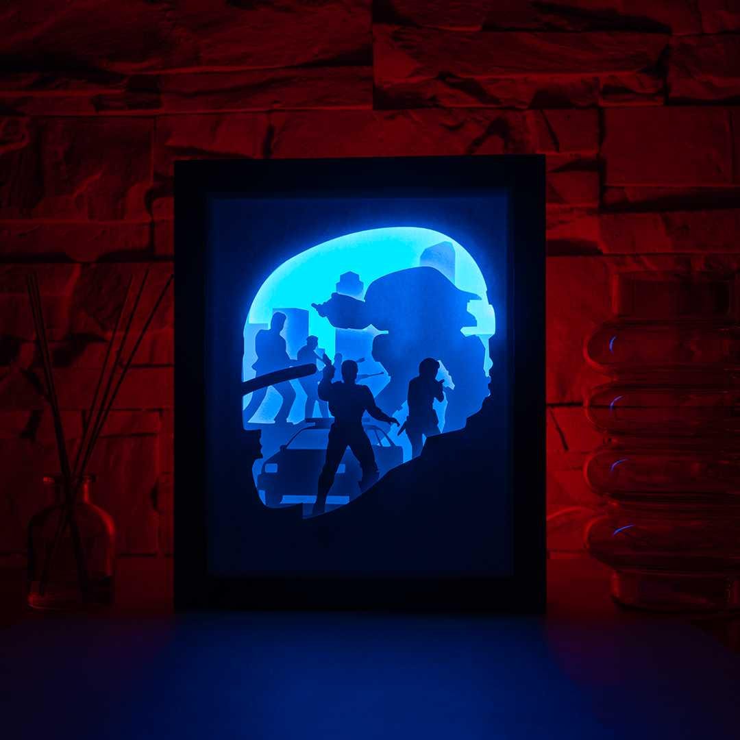 Robocop Themed Light Box Shadow Box Unique Gift Robocop Inspired Night ...