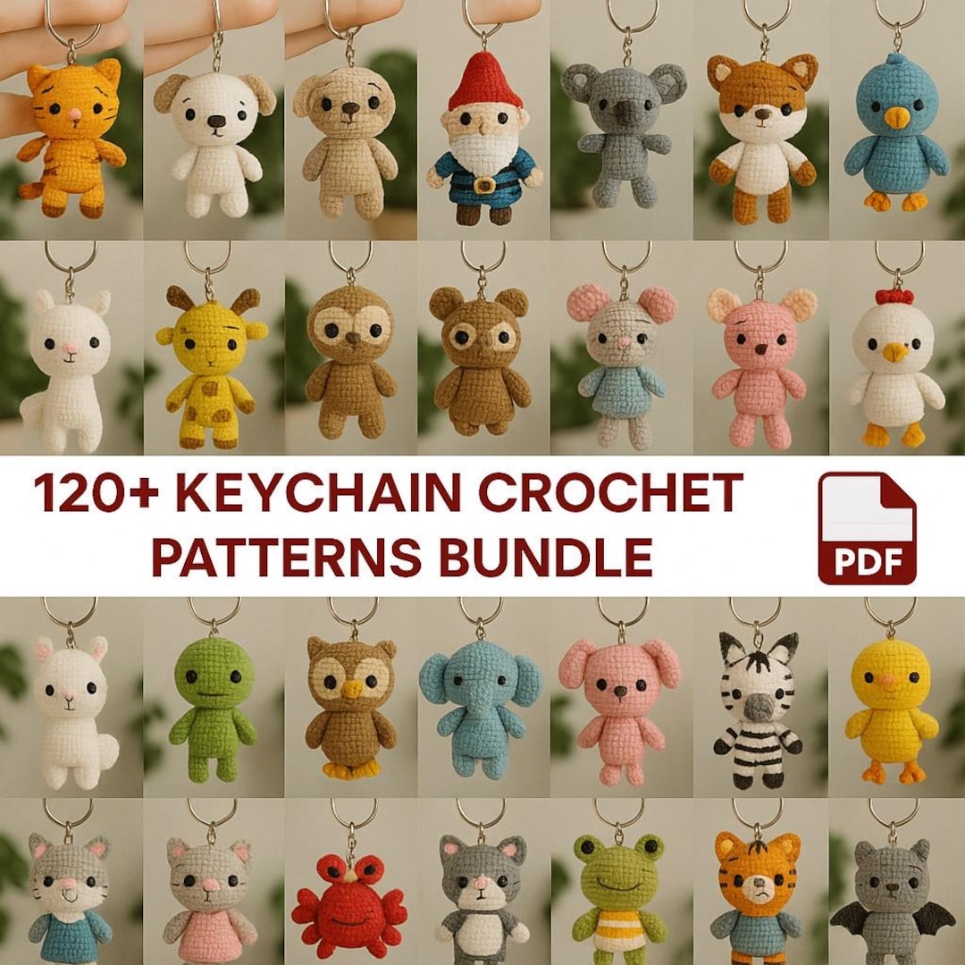 Amigurumi Keychain Crochet Patterns: Mini Plushies PDF Bundle - Etsy