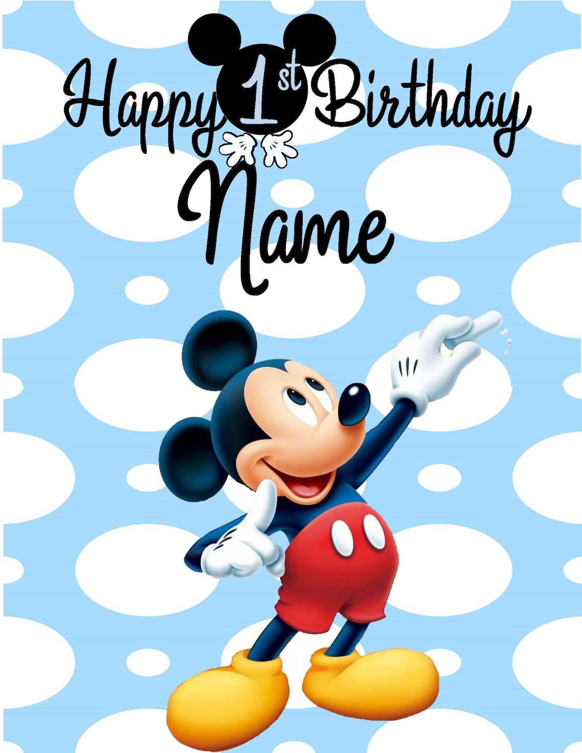 Baby Blue Mickey Mouse Banner - Etsy