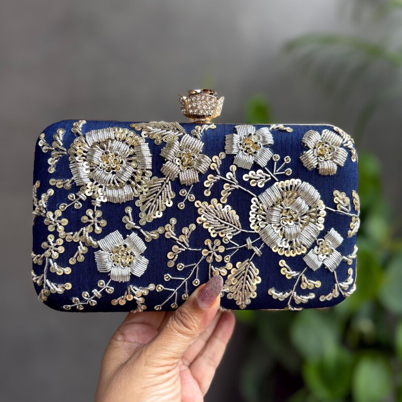 Navy Blue Clutch - Etsy