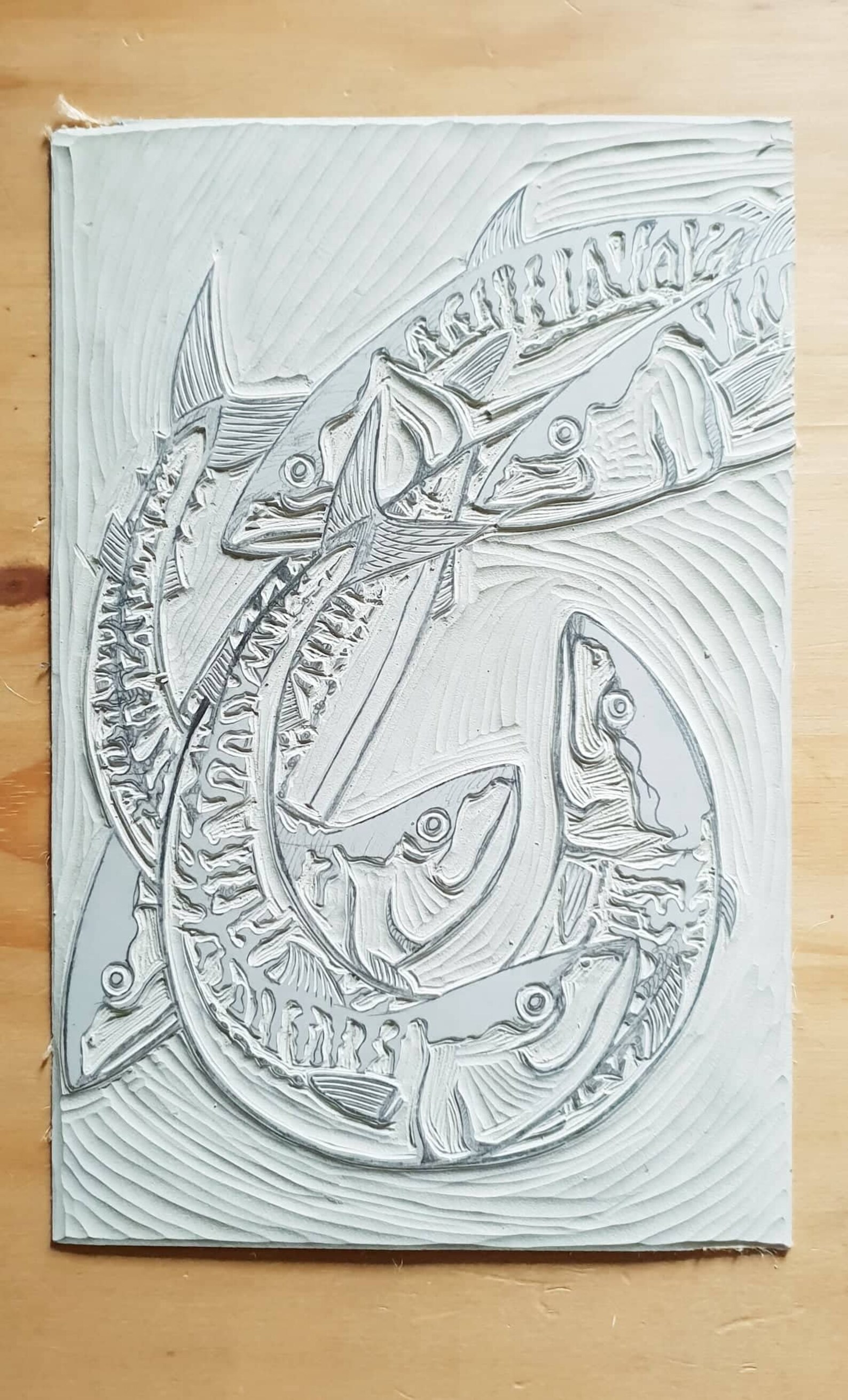 Mackerel Lino Print - Etsy Ireland