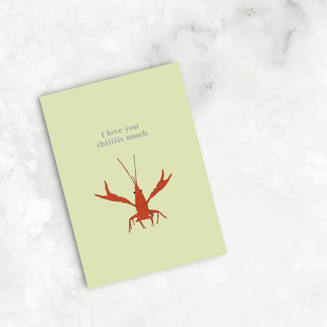 Crawfish Greeting Card Printable, New Orleans Coastal Greeting Card ...