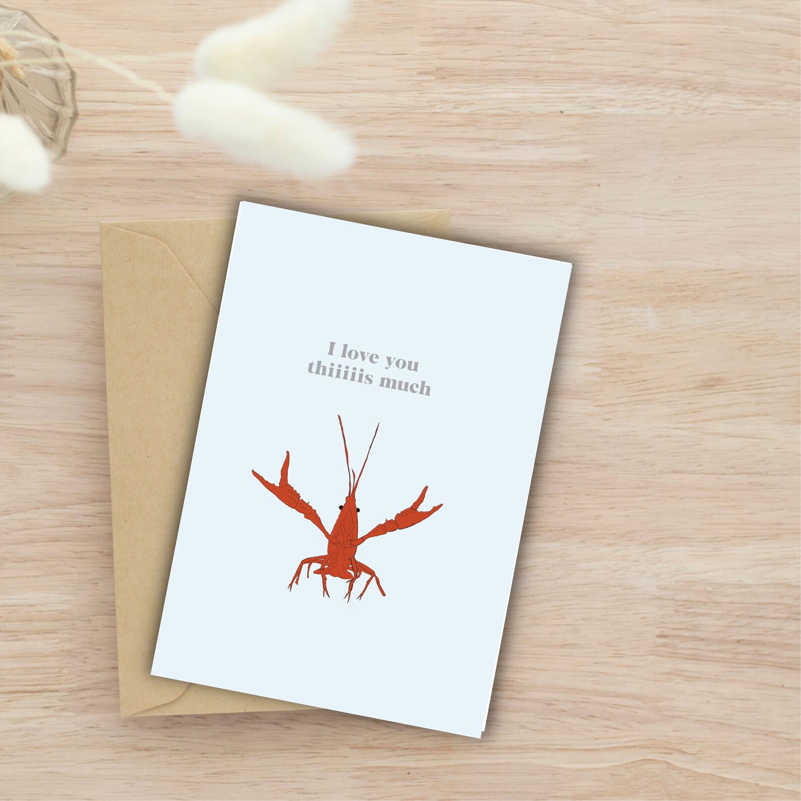 Crawfish Greeting Card Printable, New Orleans Coastal Greeting Card ...