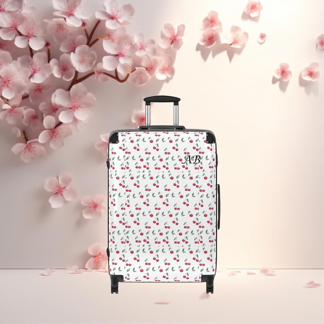 Minimalist Initials Cherries Pattern Suitcase (customizable)- Cherries ...