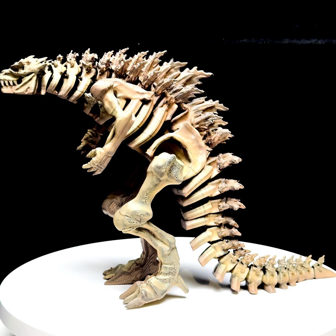 Huge Fossil Godzilla Skeleton Figure: Articulated Kaiju Titan Toy - Etsy