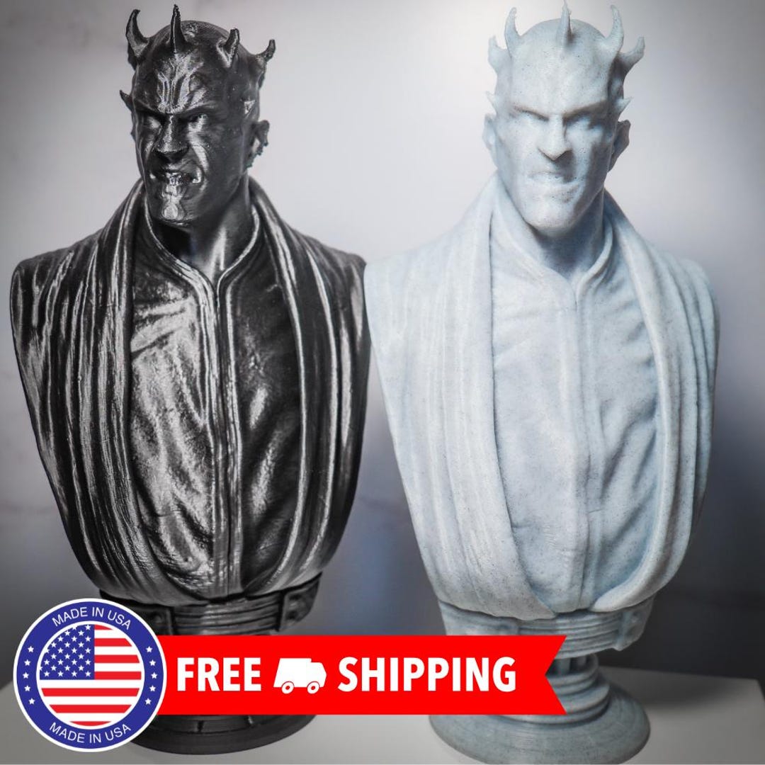 Darth Maul Bust in Marble Stone & Black Finish | Handmade Star Wars ...