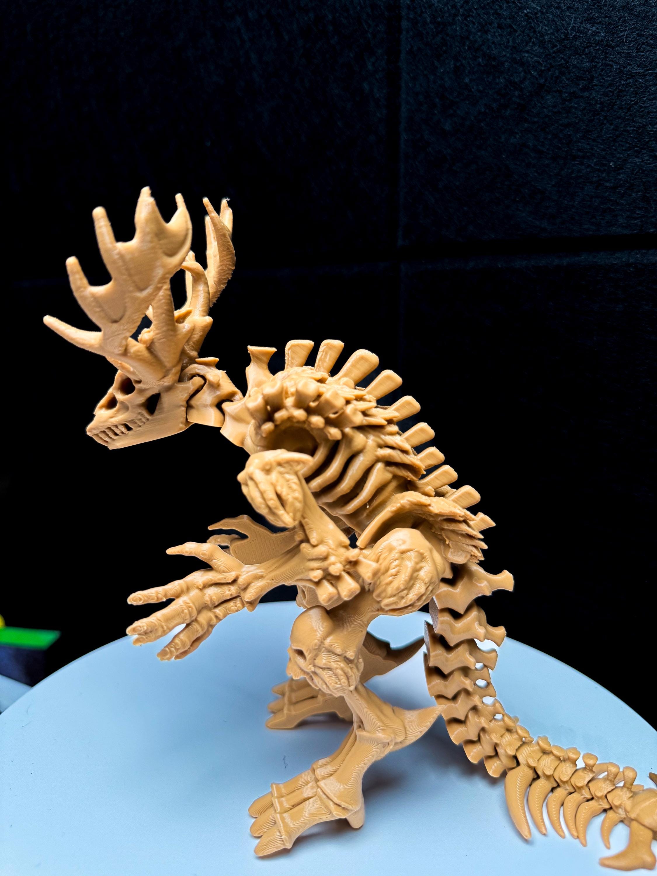 Fully Articulated Skeletonized Wendigo Figure | Posable Moving Handmade ...